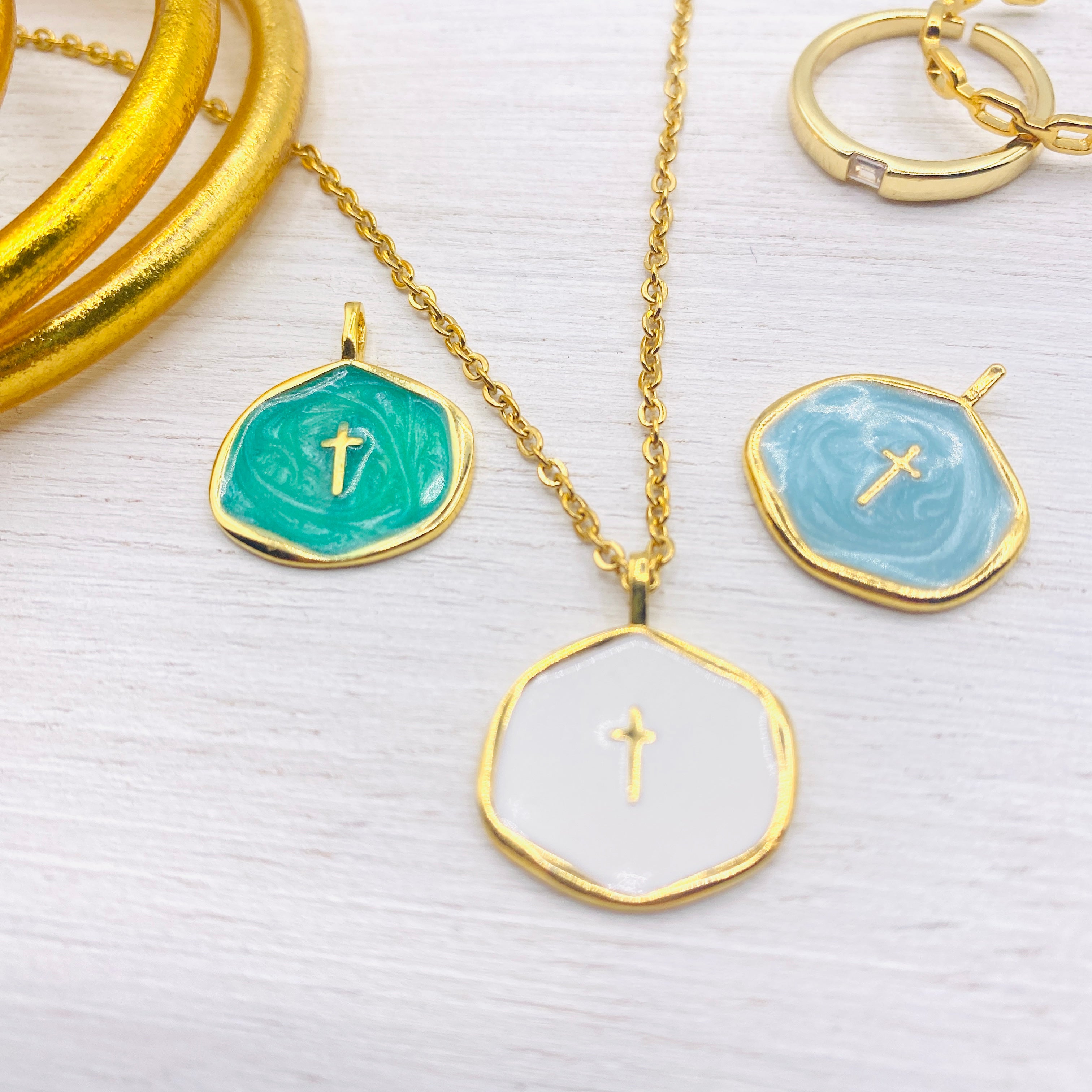 Enamel Cross Necklace – Redeemed With Purpose